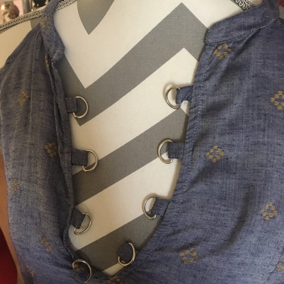 William Rast | Tops | William Rast Blouse Cyrus Chambray Cold Shoulder ...